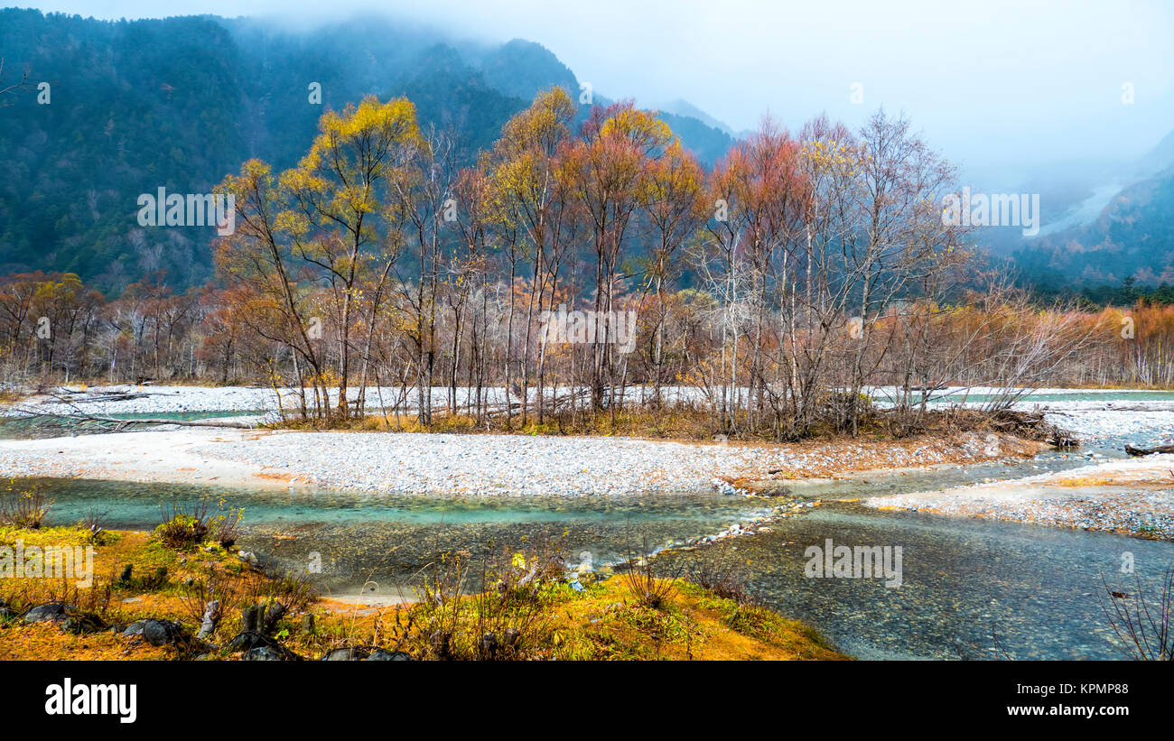 fall season of kamikochi national park, Japan Stock Photo - Alamy