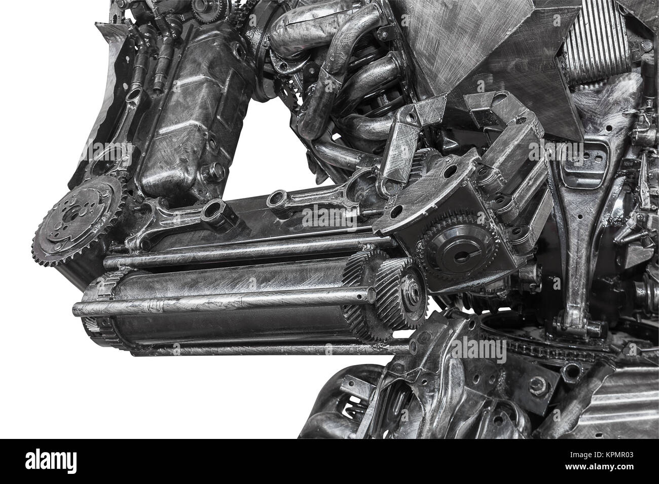 Closeup War machine sculpture made from scrap metal Stock Photo - Alamy