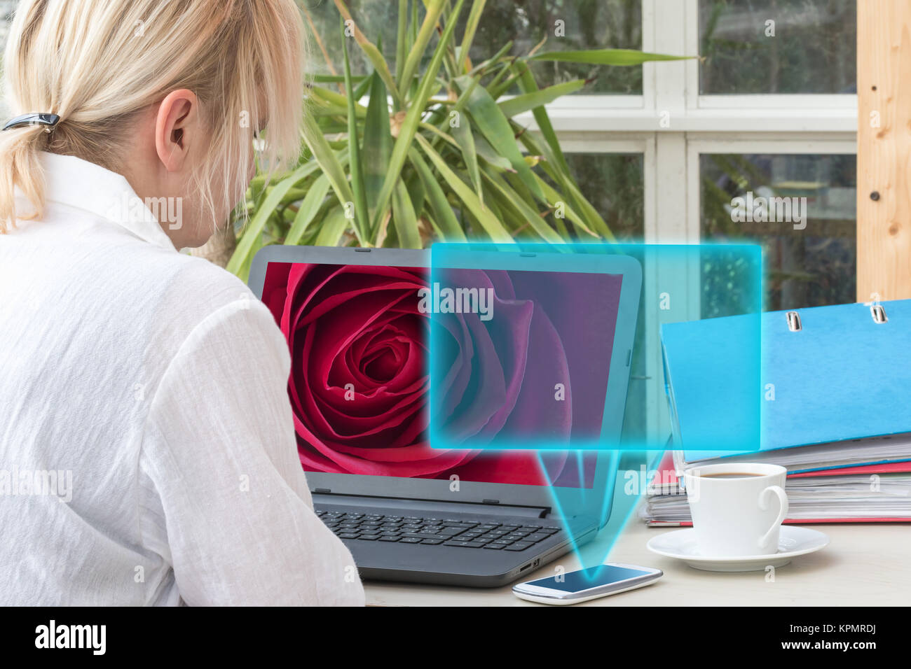 Congratulations by a notebook computer Stock Photo - Alamy