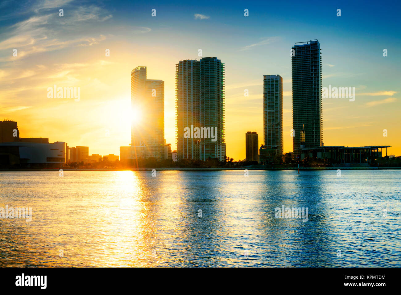 Miami city by night Stock Photo - Alamy