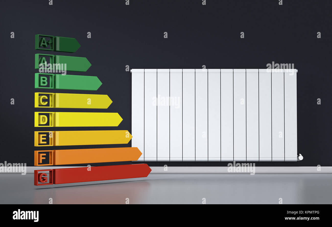 radiator with energy diagram Stock Photo - Alamy