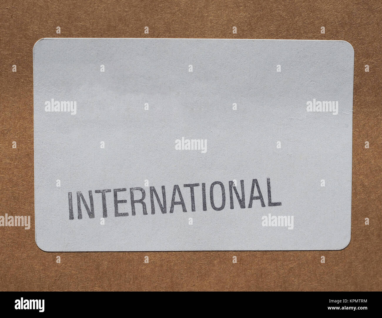 International label on a small packet or parcel Stock Photo - Alamy