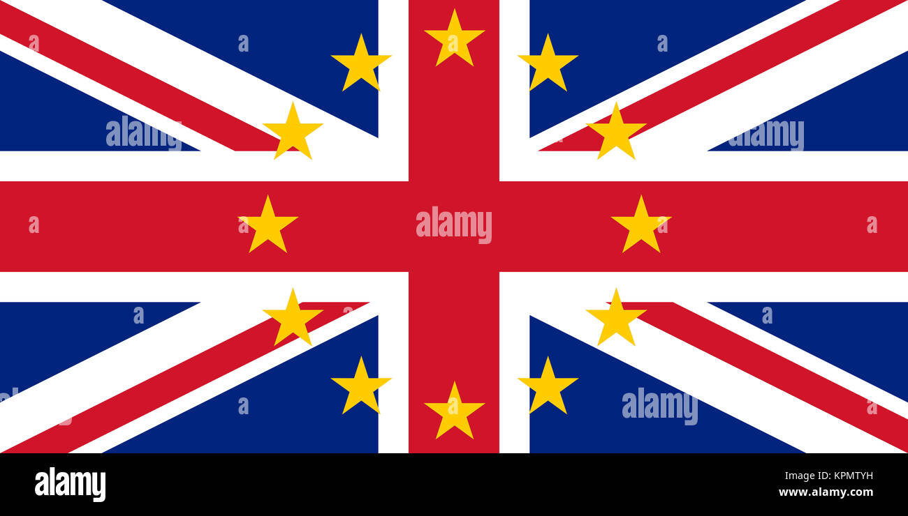 UK and Europe flag, Union Jack with stars Stock Photo - Alamy