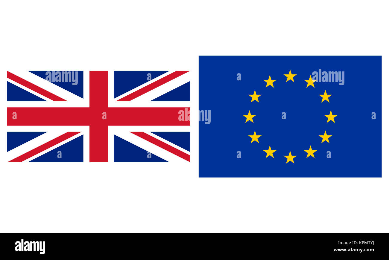 Flags of the UK and European Union Stock Photo - Alamy
