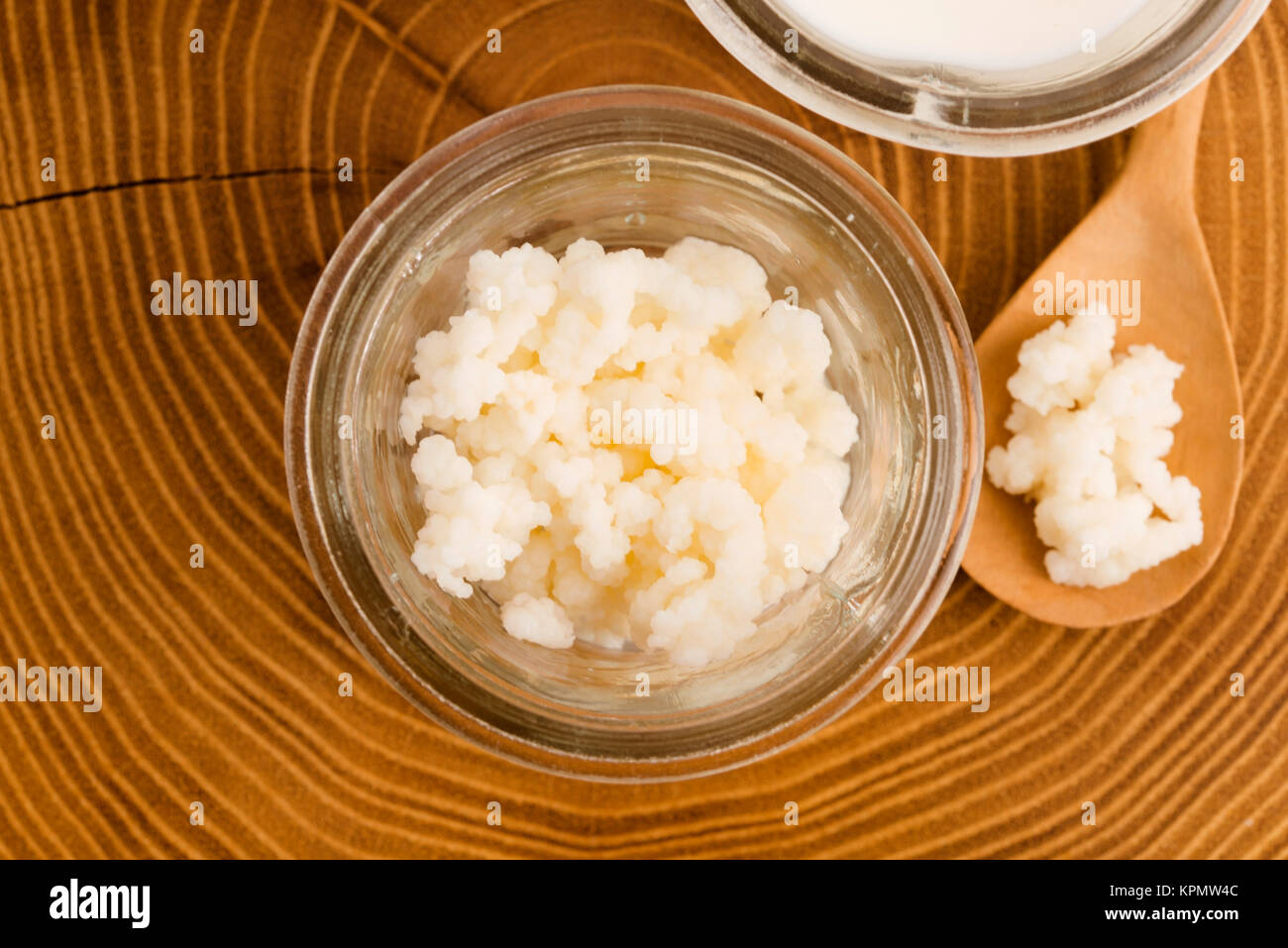 Organic probiotic milk kefir grains Stock Photo - Alamy