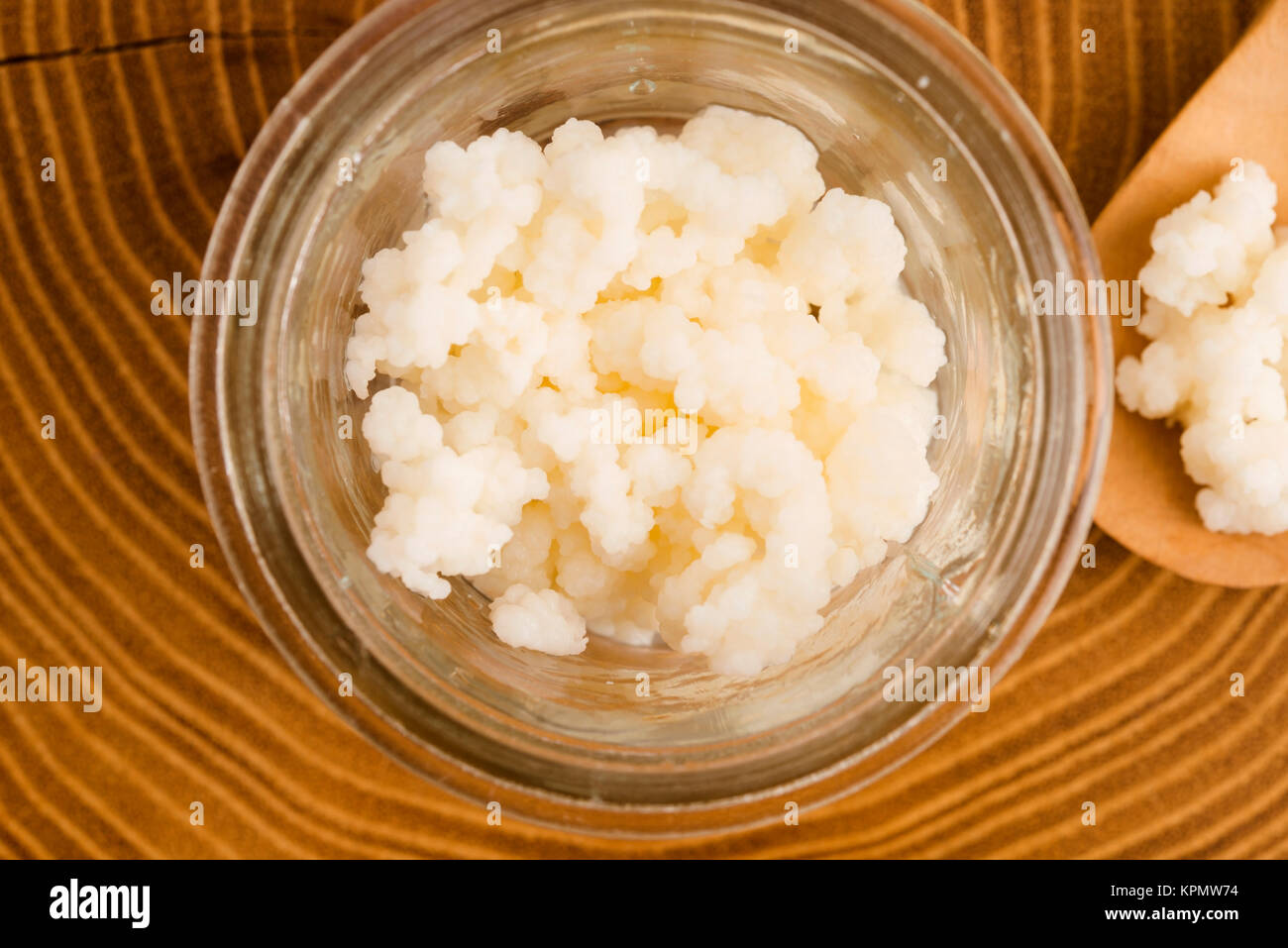 Organic probiotic milk kefir grains Stock Photo - Alamy
