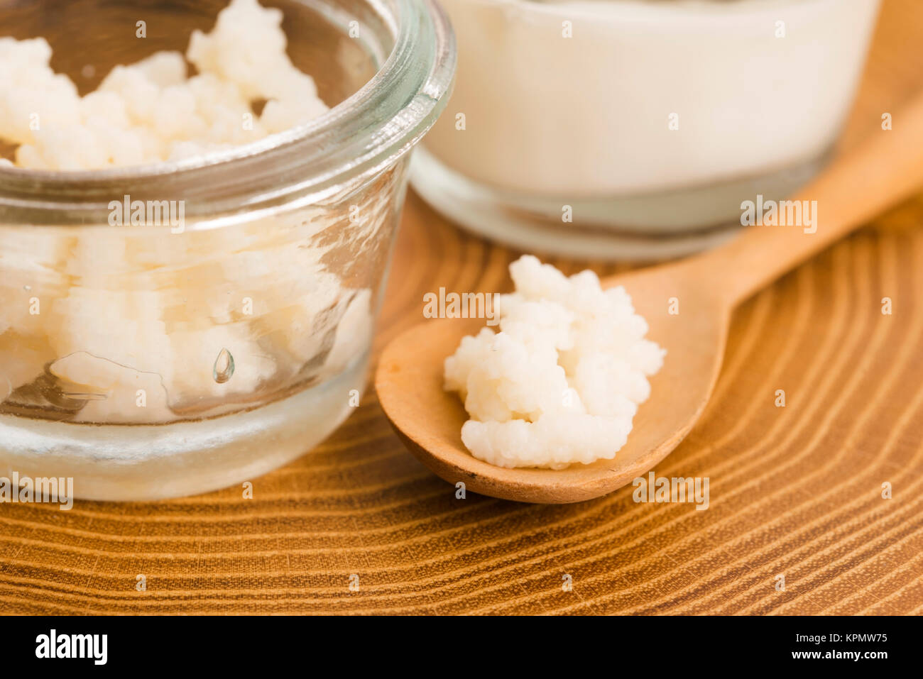 Organic probiotic milk kefir grains Stock Photo - Alamy