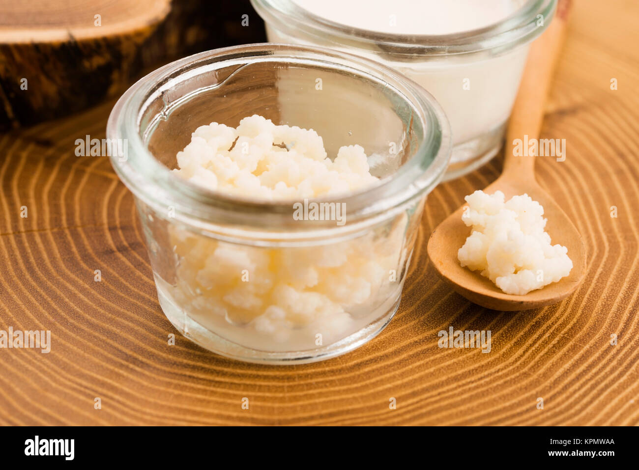 Organic probiotic milk kefir grains Stock Photo - Alamy