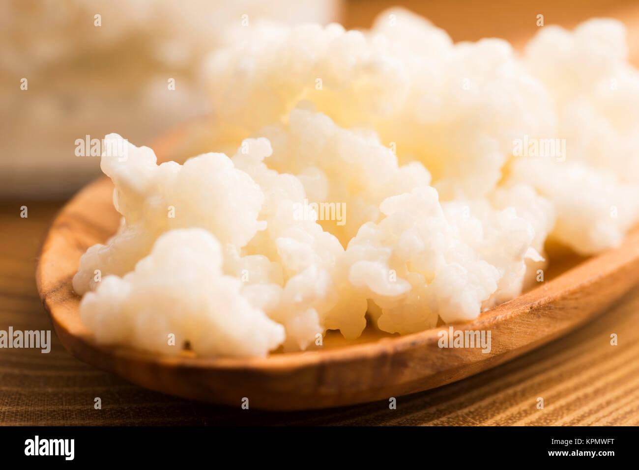 Organic probiotic milk kefir grains Stock Photo - Alamy