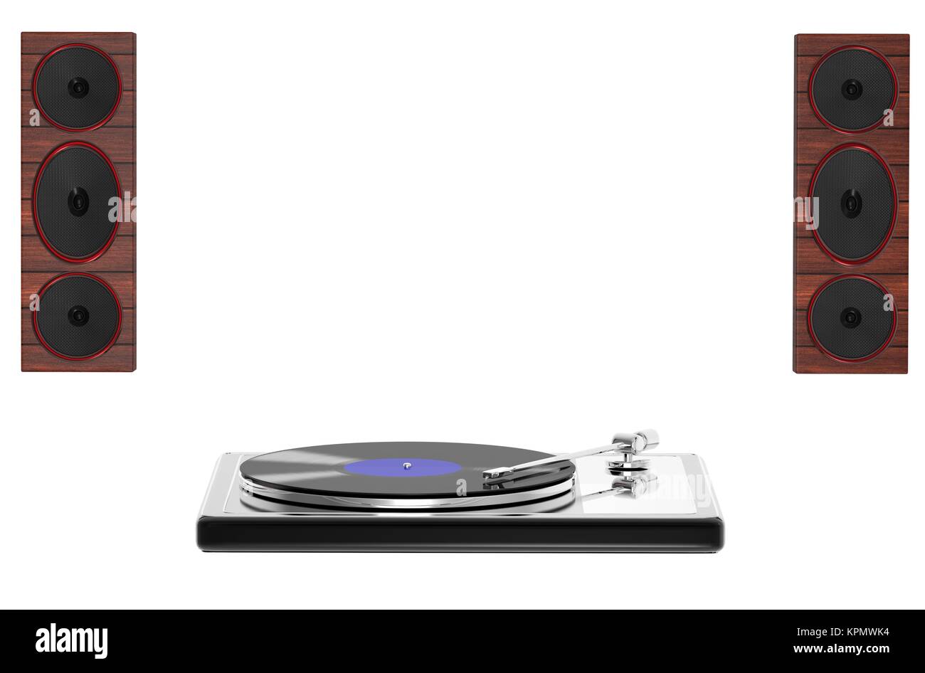 Modern Stereo Turntable Vinyl Record Player isolated with white Stock ...