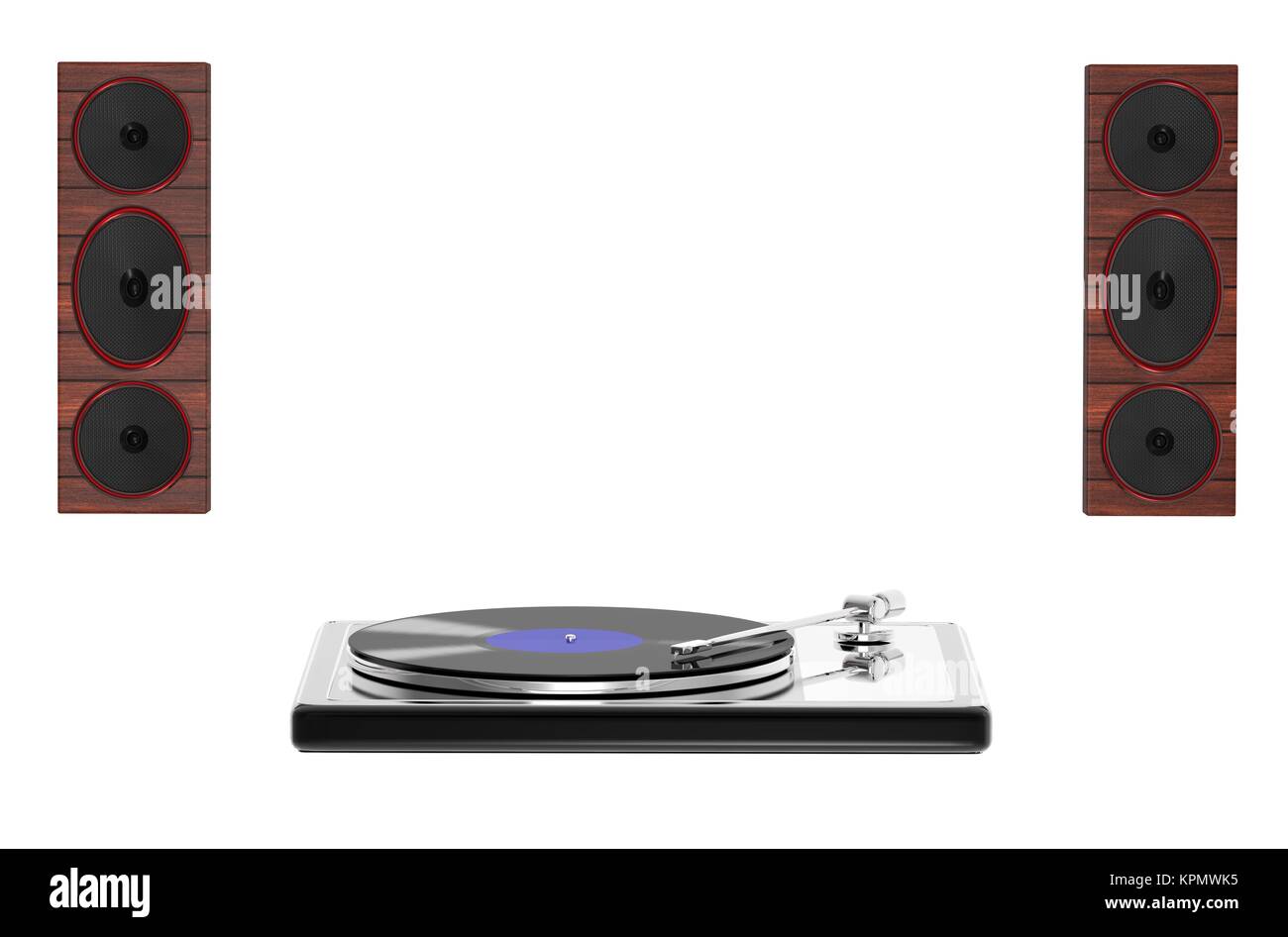 Modern Stereo Turntable Vinyl Record Player isolated with white Stock ...