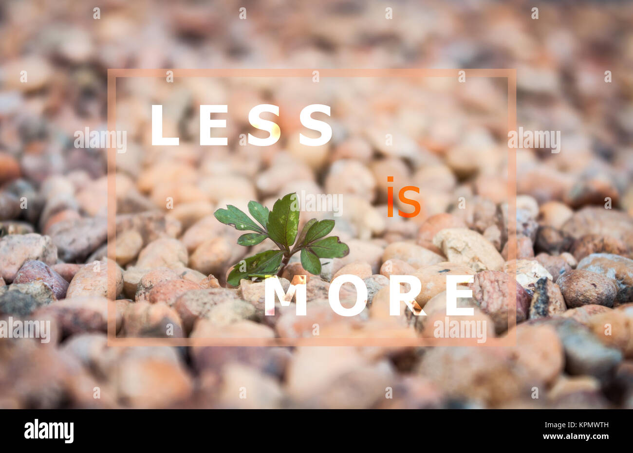 Less is more inspirational quote Stock Photo - Alamy
