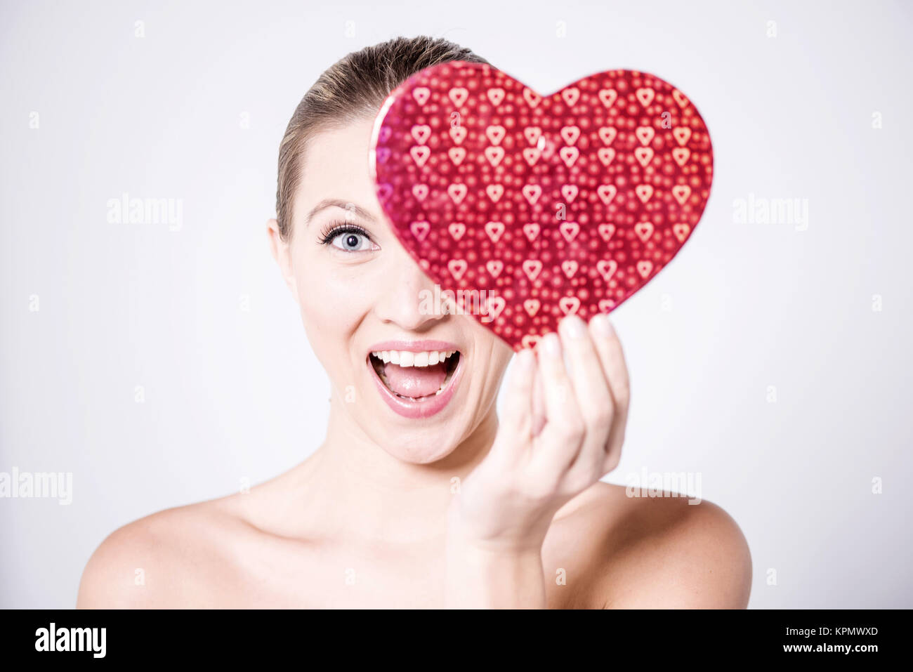 Over excited woman expressing her love Stock Photo - Alamy