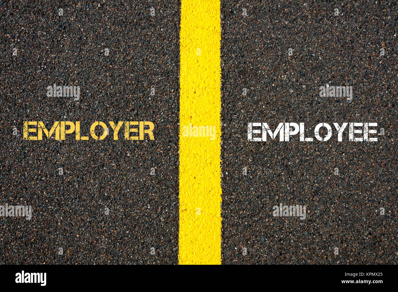 Antonym concept of EMPLOYER versus EMPLOYEE Stock Photo - Alamy