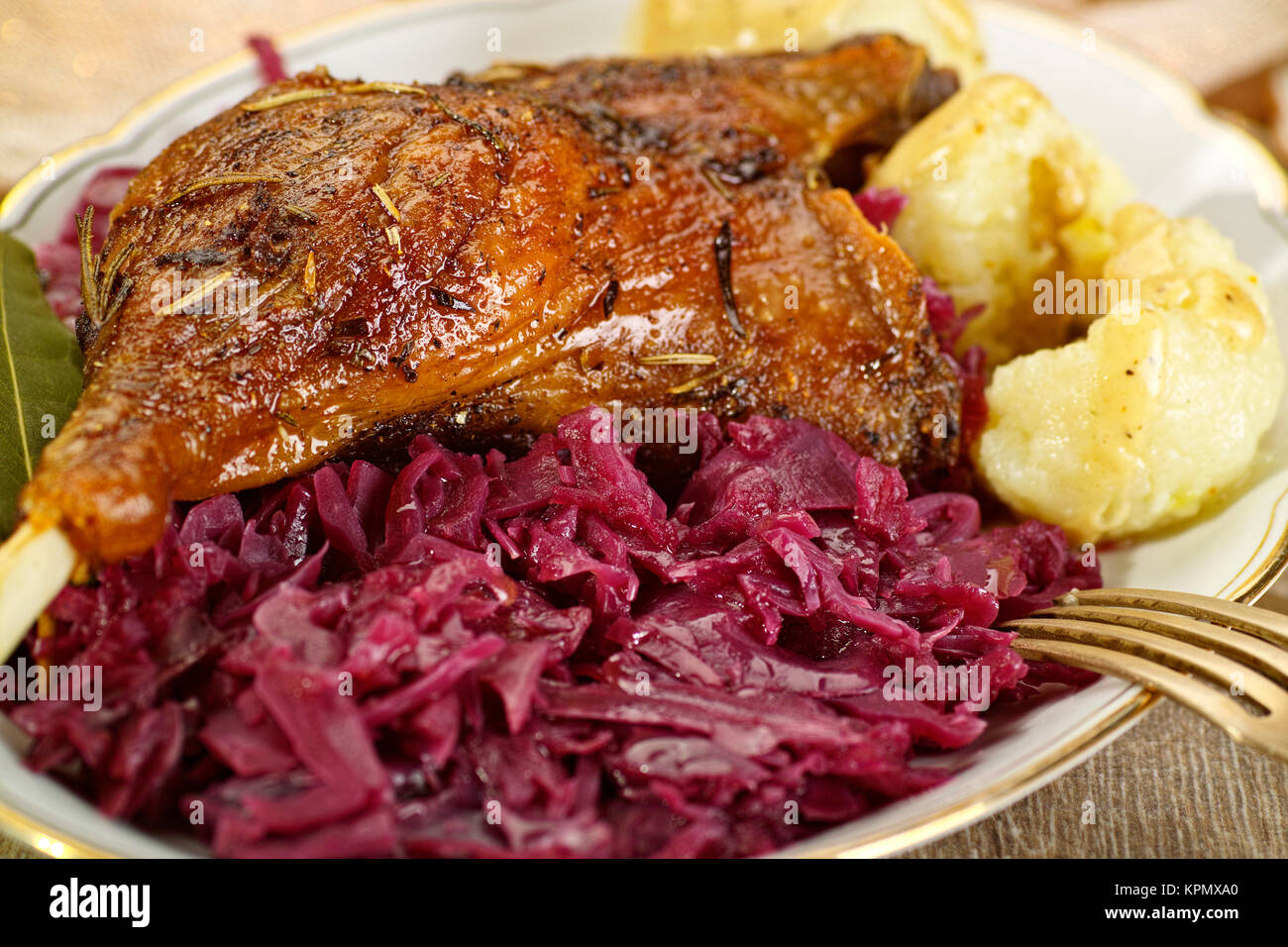 Fried Goose leg Stock Photo - Alamy