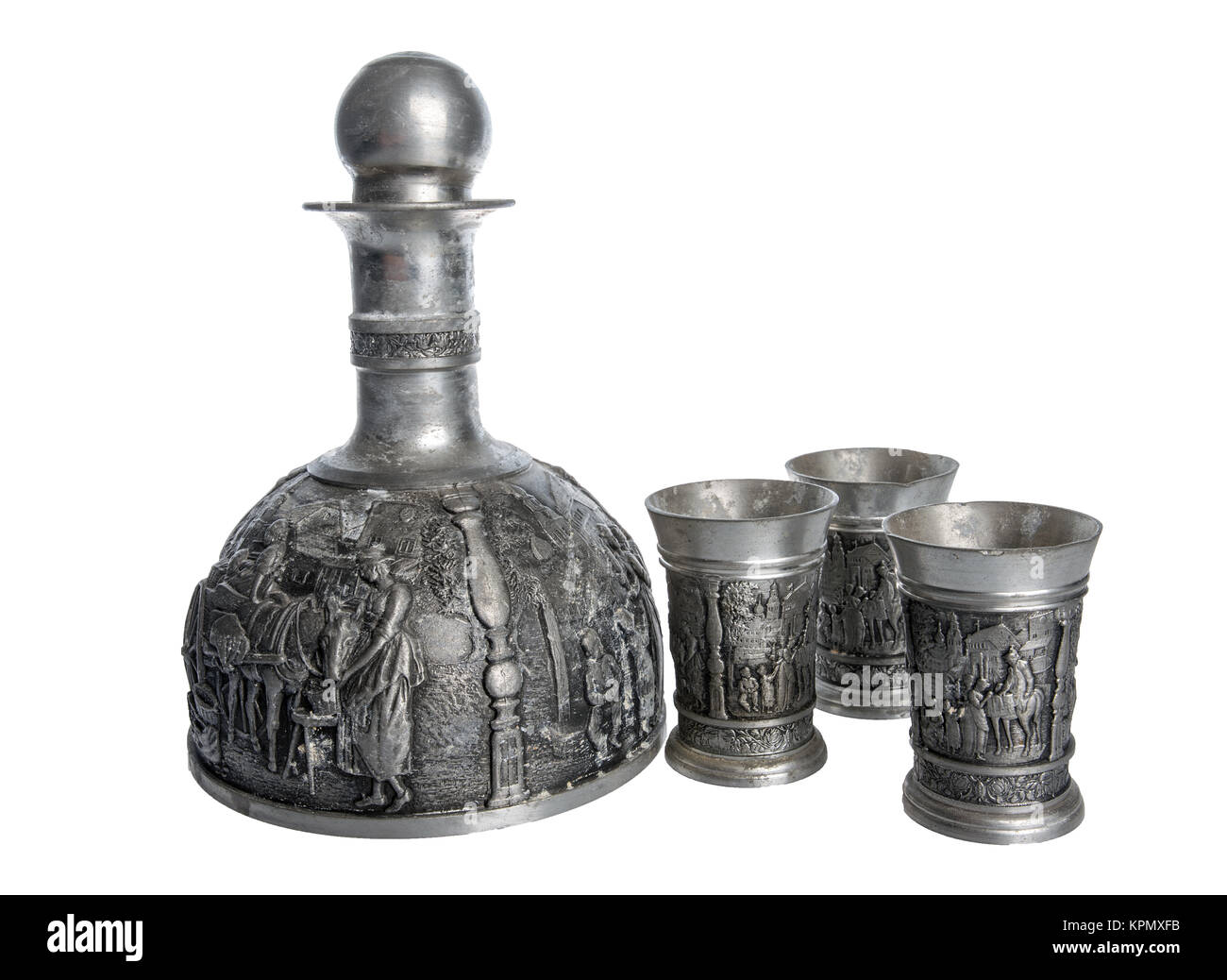 age schnapps / wine jug pewter Stock Photo - Alamy