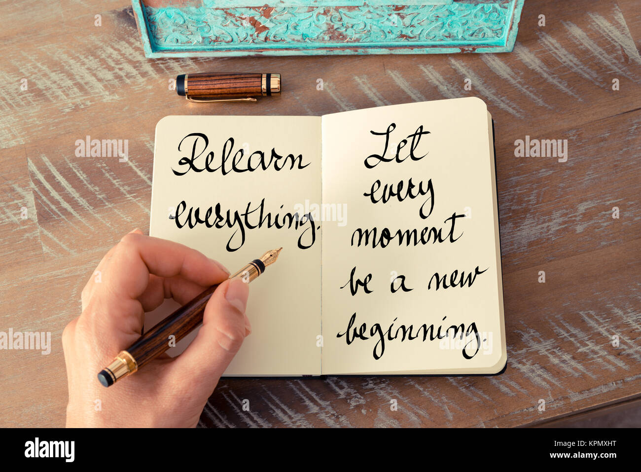 Handwritten quote as inspirational concept image Stock Photo - Alamy