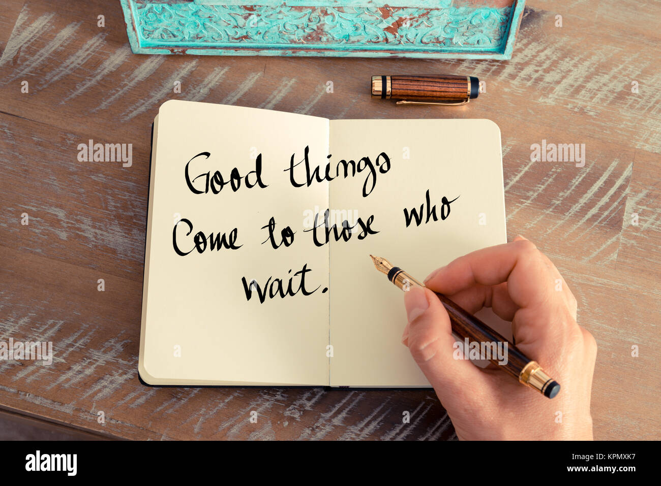Handwritten quote as inspirational concept image Stock Photo - Alamy