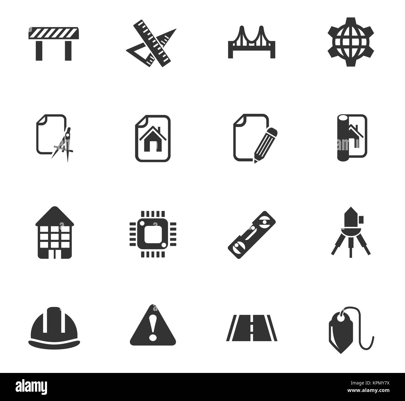 engineering icon set Stock Photo - Alamy