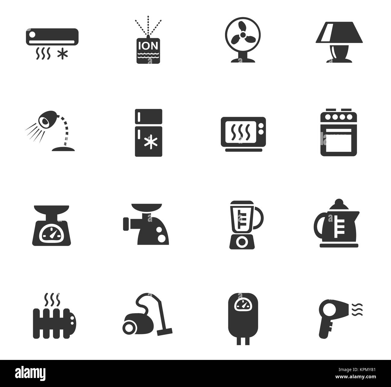 home appliances icon set Stock Photo - Alamy