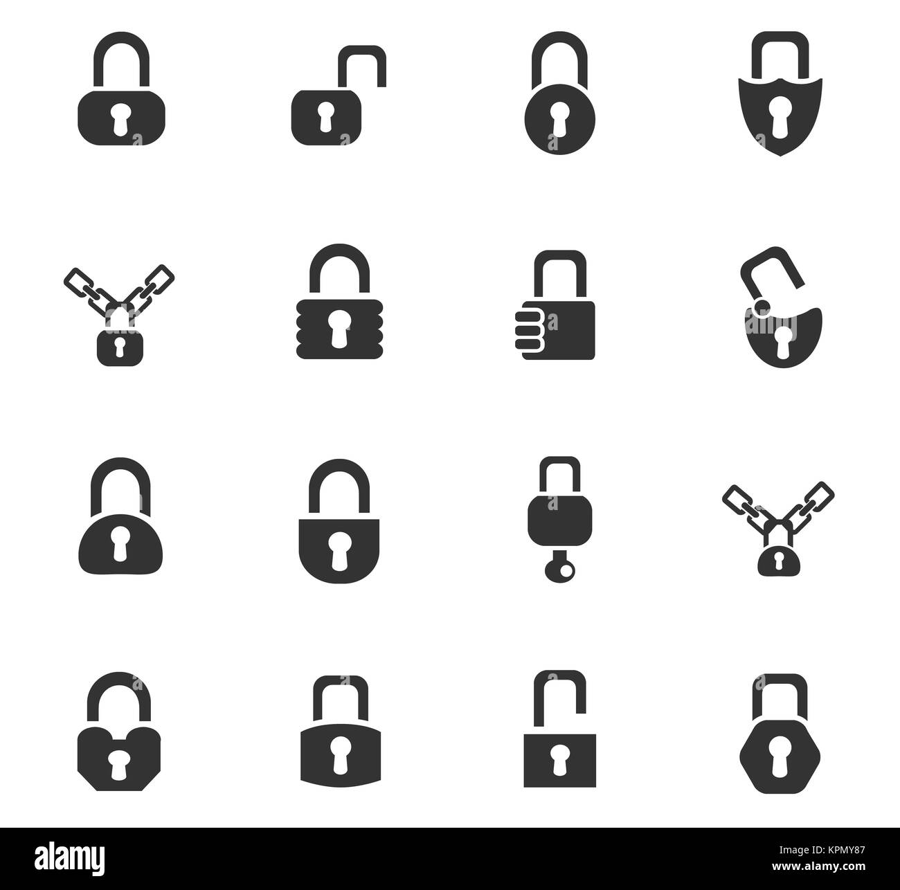 lock icons set Stock Photo - Alamy