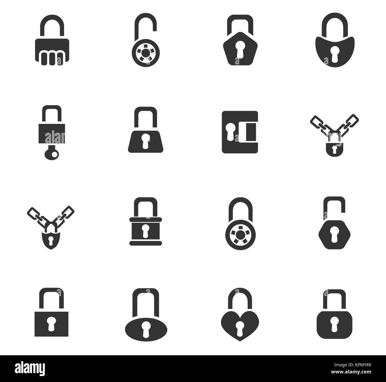 lock icons set Stock Photo - Alamy
