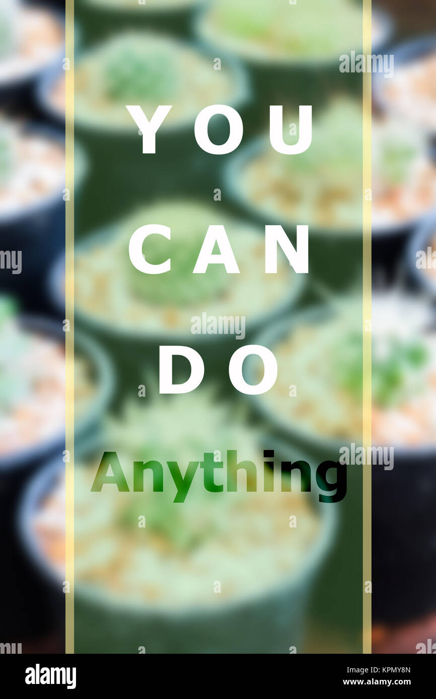 You can do anything inspirational quote Stock Photo - Alamy