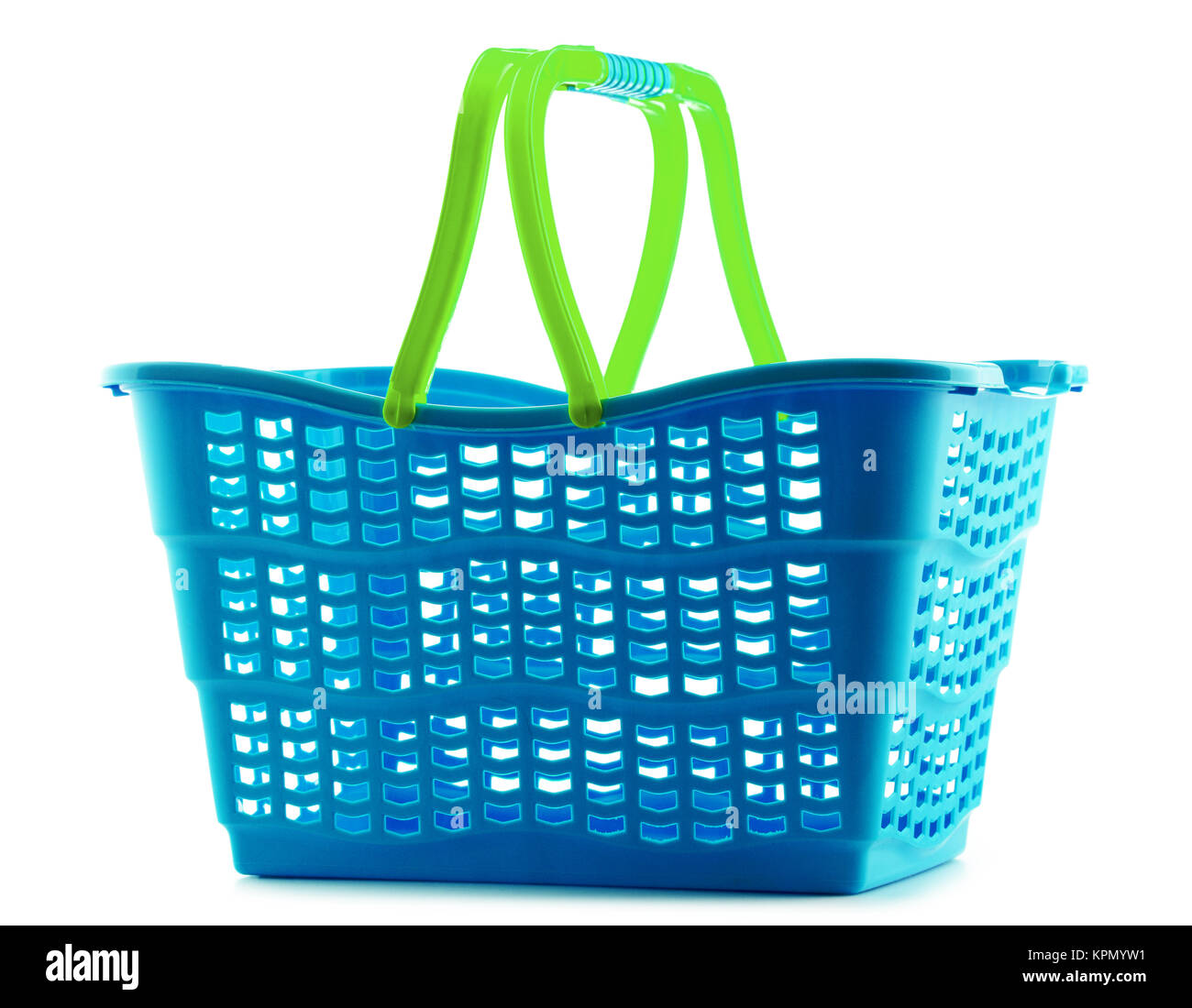 Empty plastic shopping basket isolated on white Stock Photo - Alamy