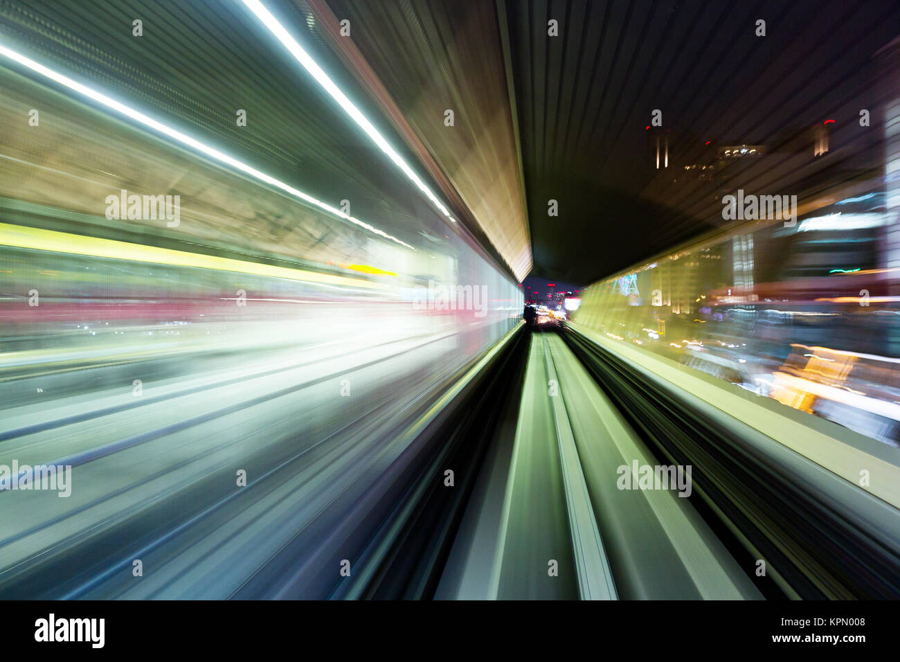 Train moving fast in tunnel Stock Photo - Alamy