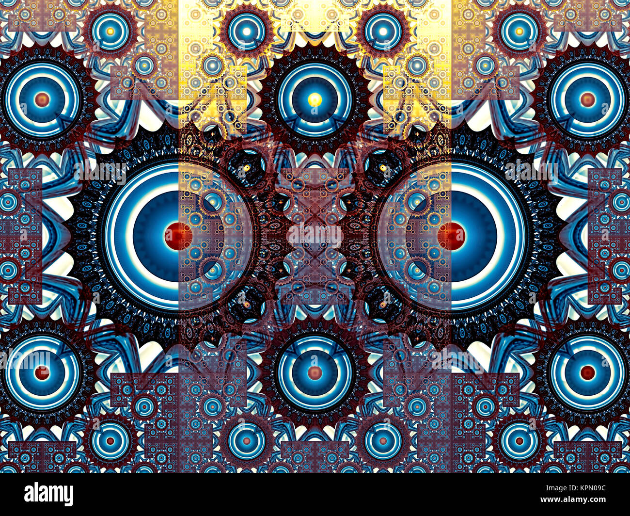 Abstract digitally generated image gears and geometric figures Stock ...
