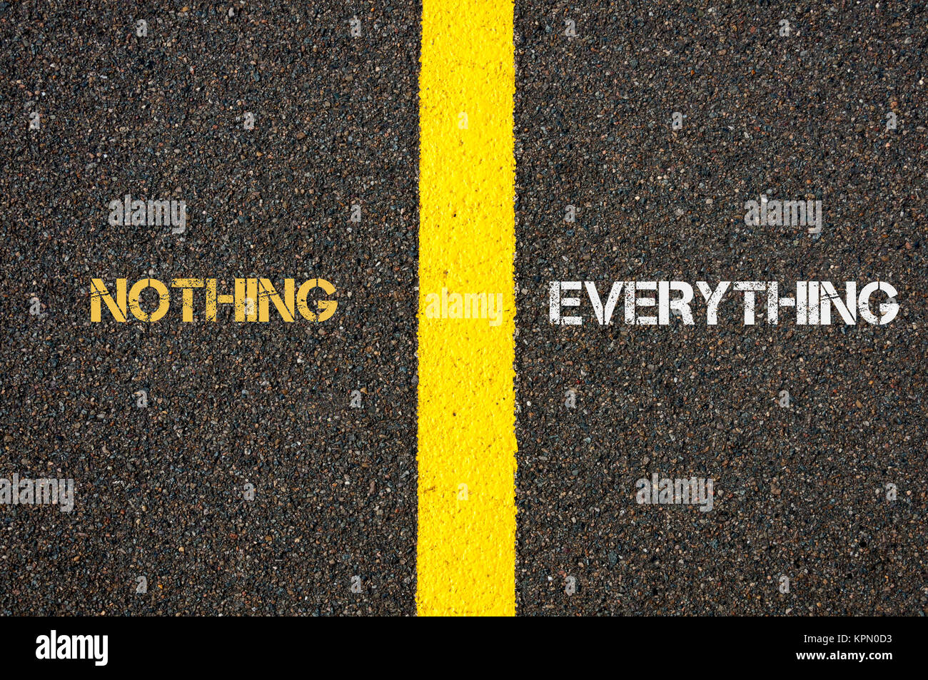 Antonym concept of NOTHING versus EVERYTHING Stock Photo - Alamy