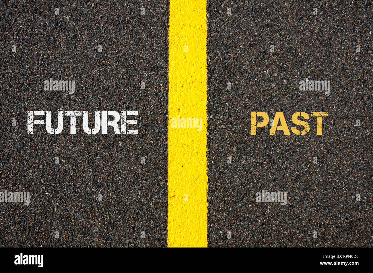 Antonym concept of FUTURE versus PAST Stock Photo - Alamy