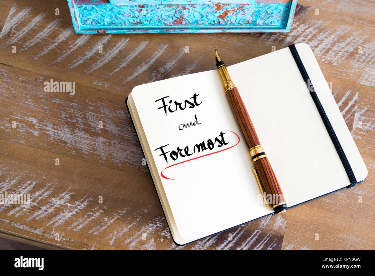 Written text First and Foremost Stock Photo - Alamy