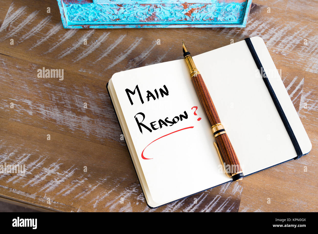 Written text Main Reason Stock Photo - Alamy