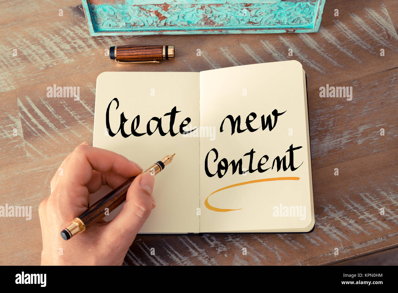Written text Create New Content Stock Photo - Alamy