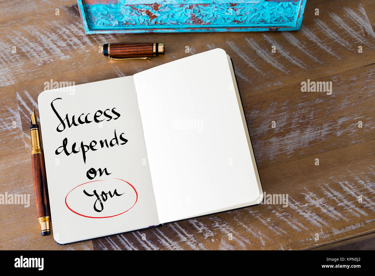 Written text Success Depends On You Stock Photo - Alamy