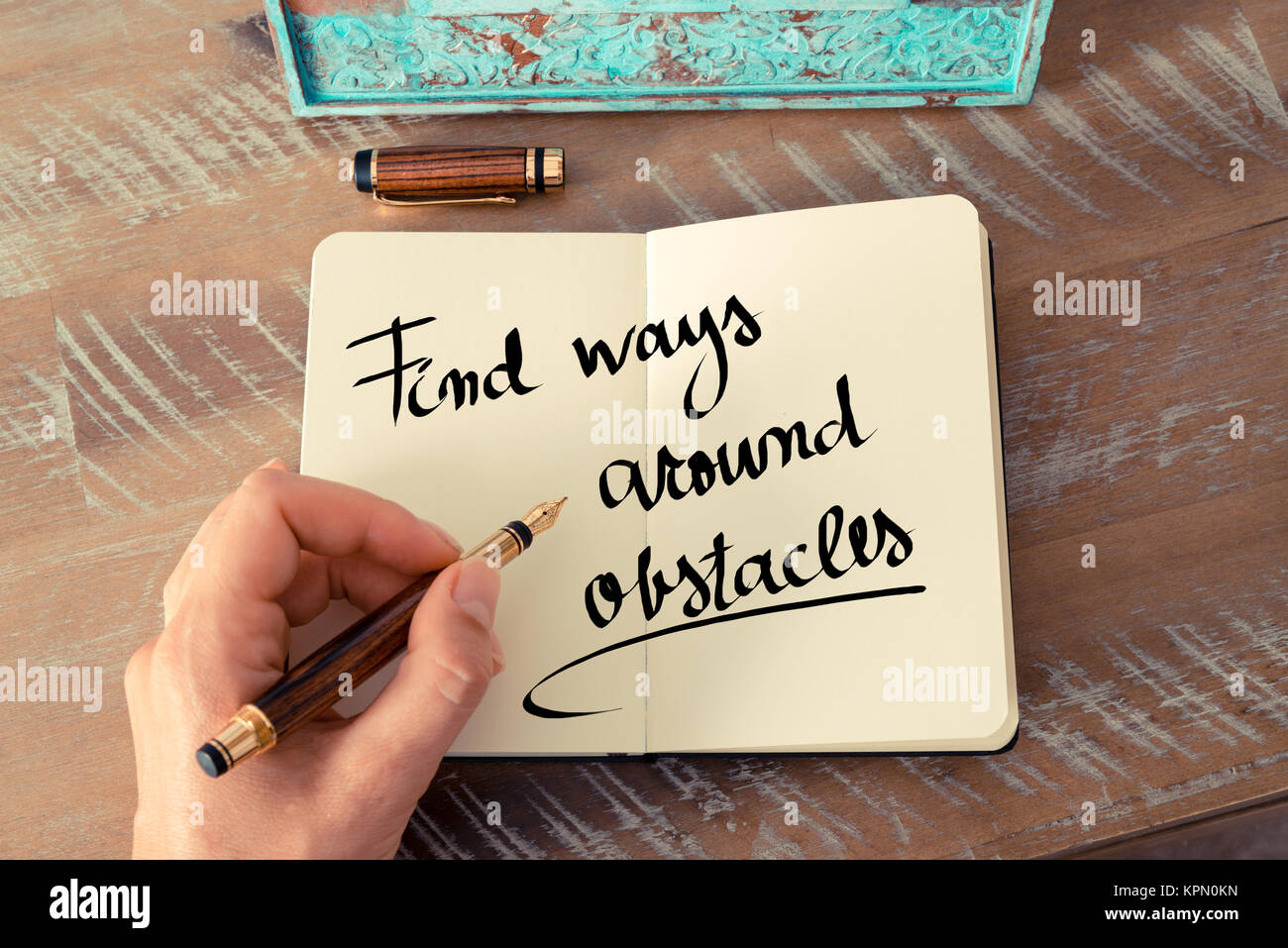 Written text Find Ways Around Obstacles Stock Photo - Alamy