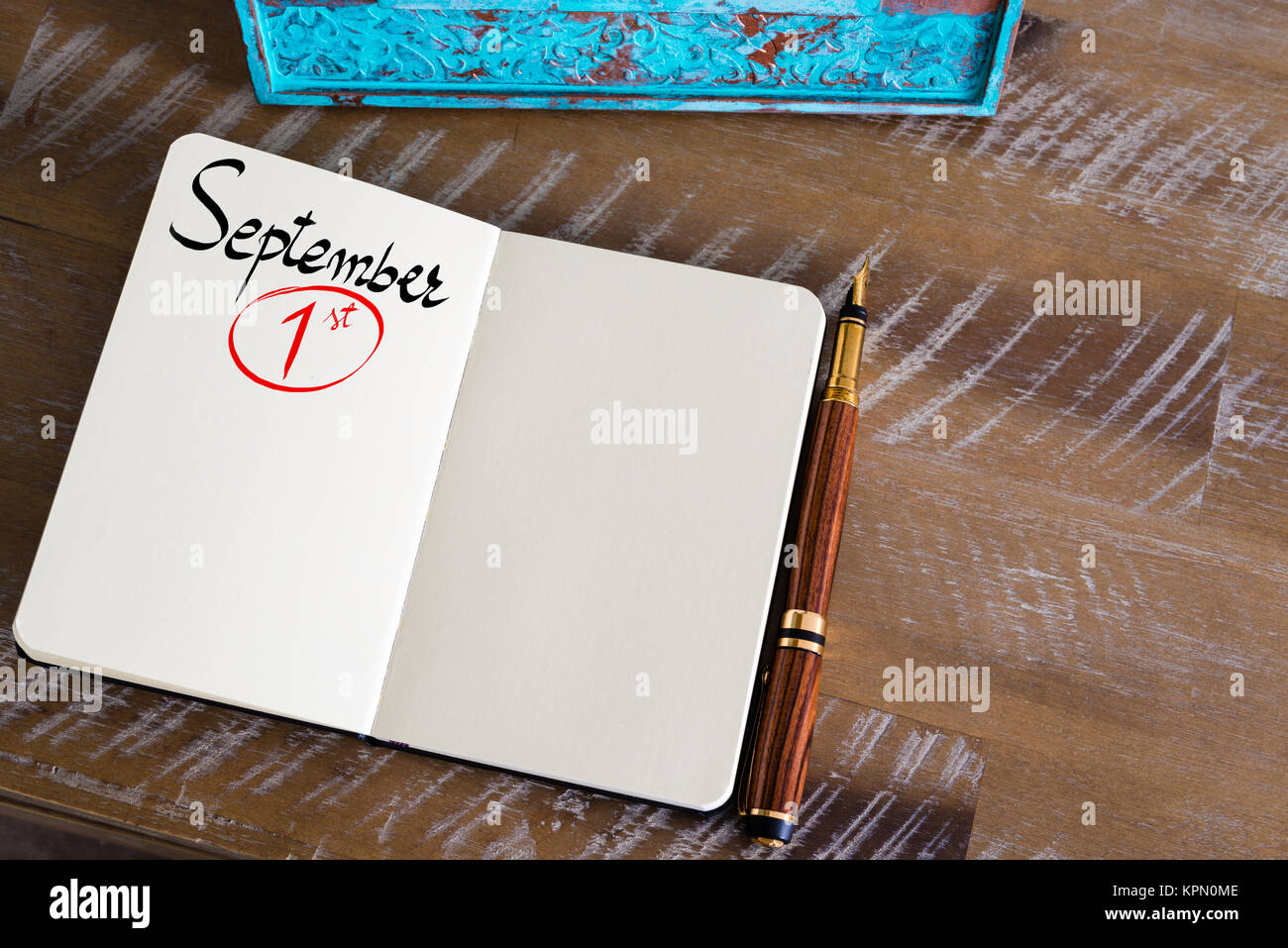 September 1 Calendar Day handwritten on notebook Stock Photo - Alamy