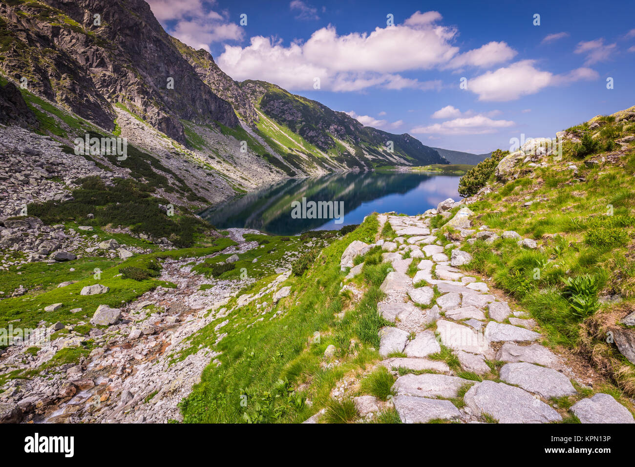 beautiful landscape of black ridge pond in tatra mountains Stock Photo ...