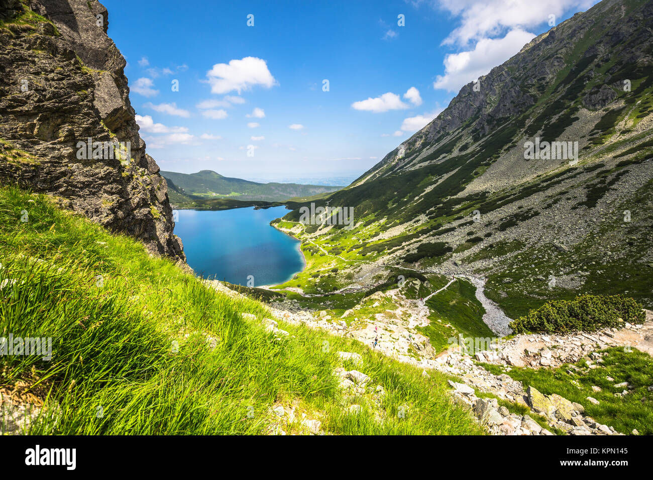 beautiful landscape of black ridge pond in tatra mountains Stock Photo ...