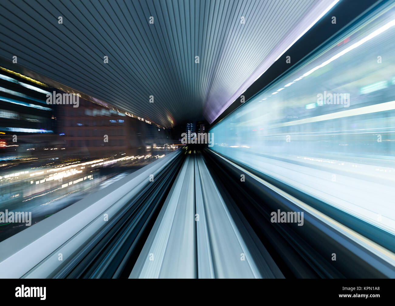 Abstract train moving in tunnel Stock Photo - Alamy