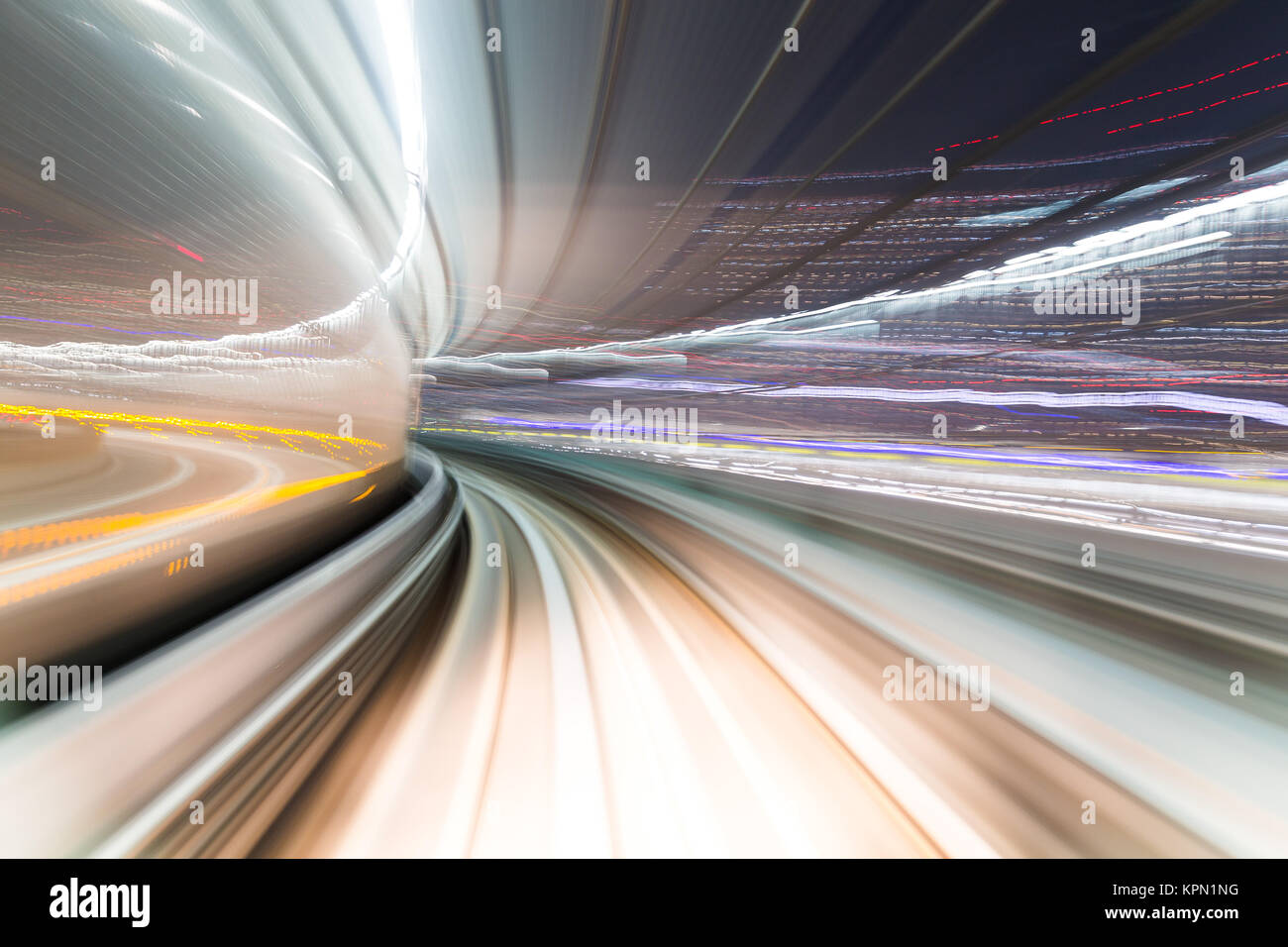 Speed motion on night road Stock Photo - Alamy