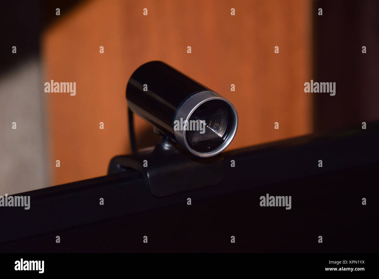 Web camera, attached to the monitor Stock Photo - Alamy