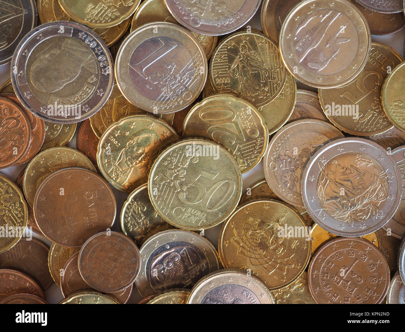 Euro coins background Stock Photo - Alamy