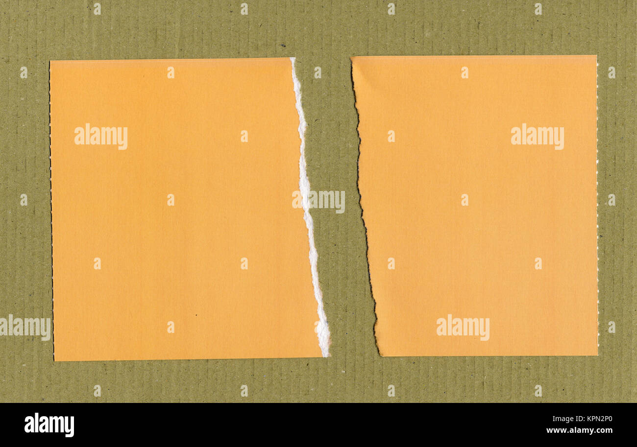 Yellow Torn paper pieces Stock Photo - Alamy