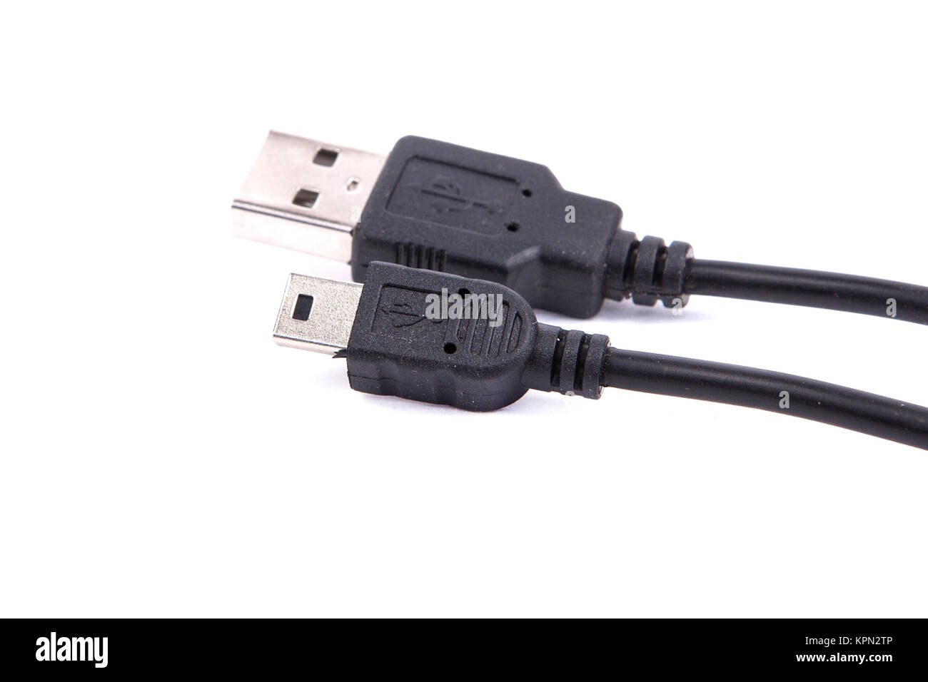 usb cable on an isolated white background Stock Photo - Alamy