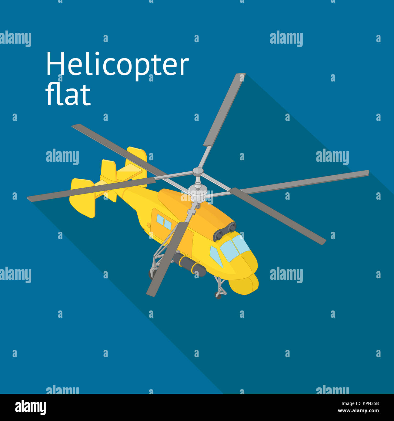 Flat isometric helicopter vector illustration Stock Photo - Alamy
