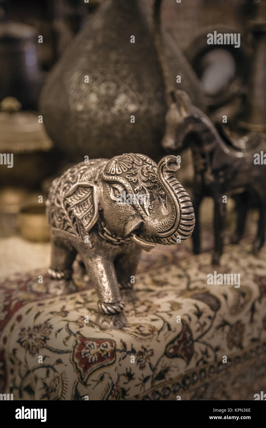 Elephant figurine made of metal Stock Photo - Alamy