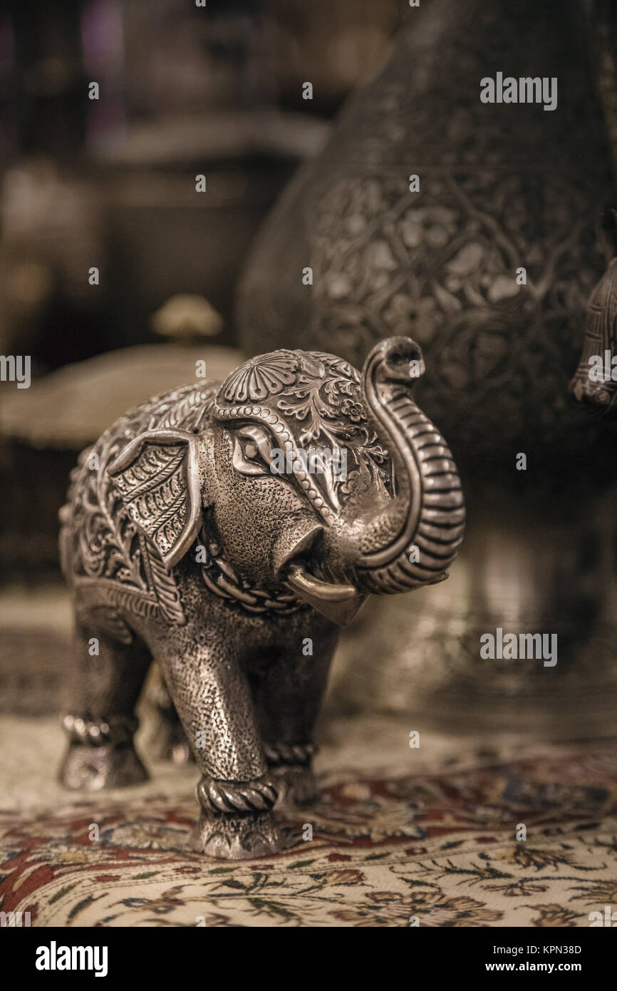 Elephant figurine made of metal Stock Photo - Alamy