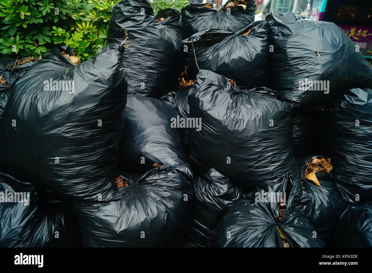 Plastic bag filled garbage close up hi-res stock photography and images ...
